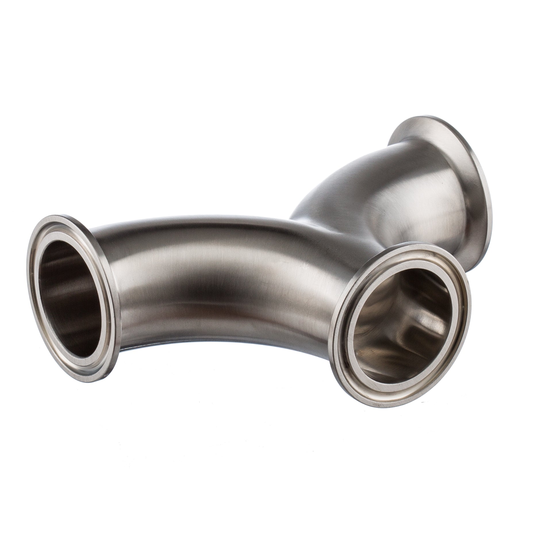 28CMP Tri-Clamp Curved Wye Tee - Gorman & Smith Beverage Equip